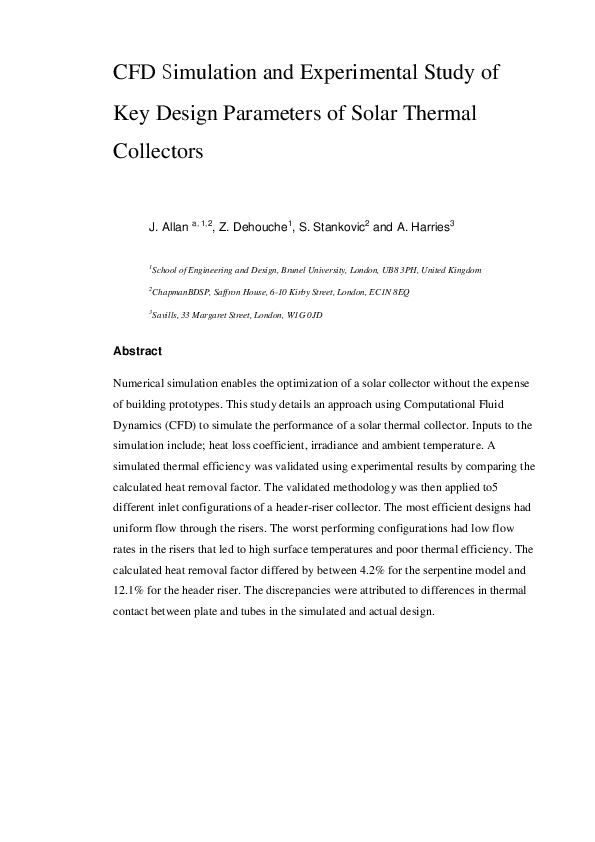 (PDF) Computational Fluid Dynamics Simulation and Experimental Study of ...