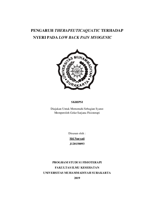 (PDF) Pengaruh Therapeuticaquatic Terhadap Nyeri Pada Low Back Pain ...