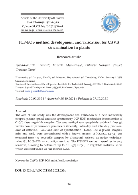 (PDF) Icp-Eos Method Development and Validation for CR(VI ...