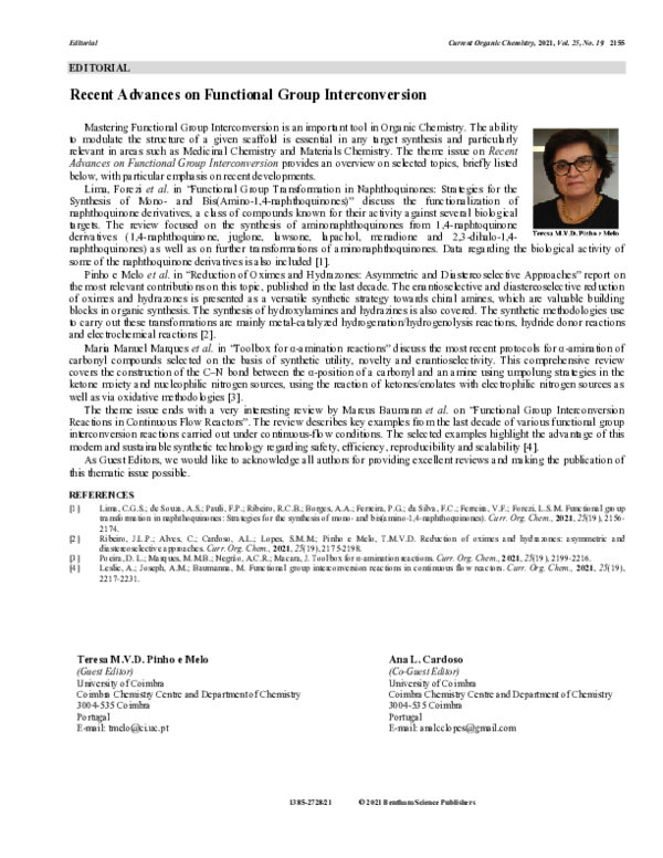 (PDF) Recent Advances on Functional Group Interconversion