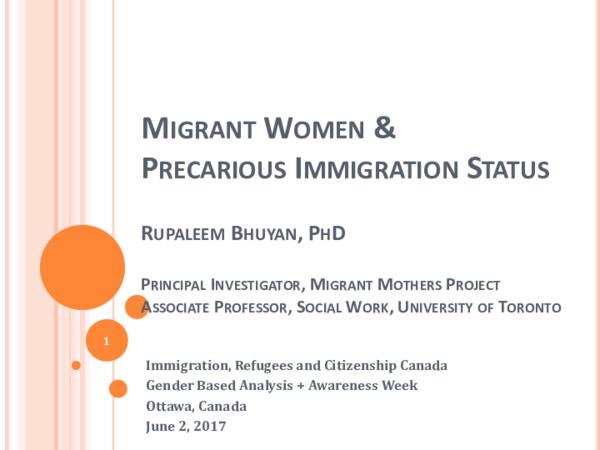 (PDF) Migrant Women & Precarious Immigration Status