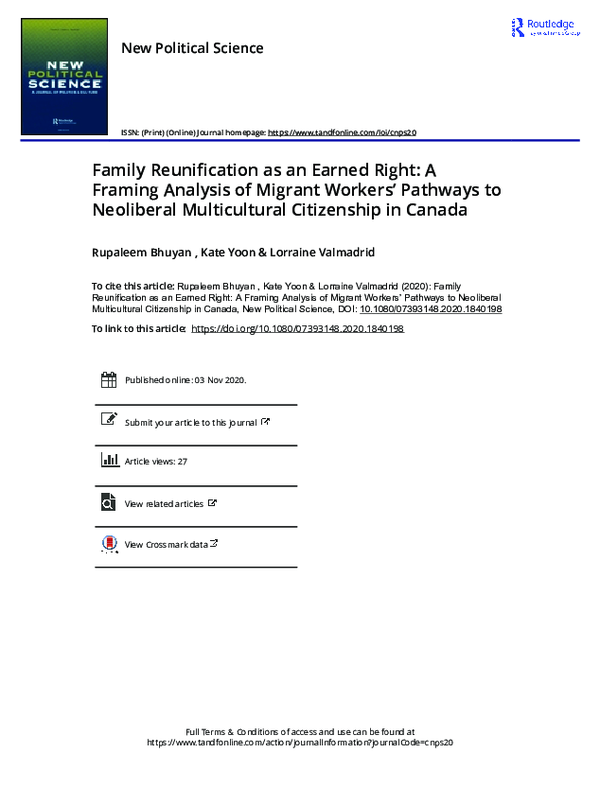 (PDF) Family Reunification as an Earned Right: A Framing Analysis of ...