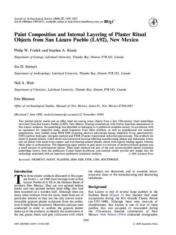 (PDF) Paint Composition and Internal Layering of Plaster Ritual Objects ...