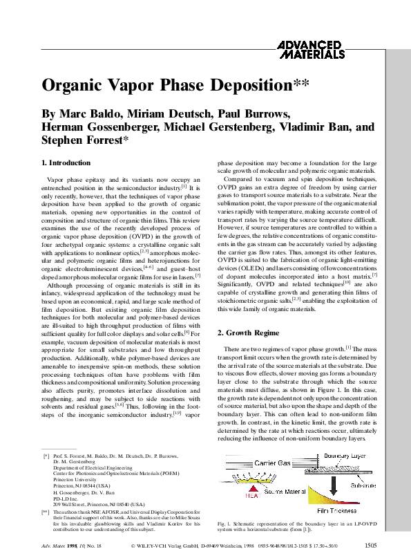 (PDF) Organic Vapor Phase Deposition