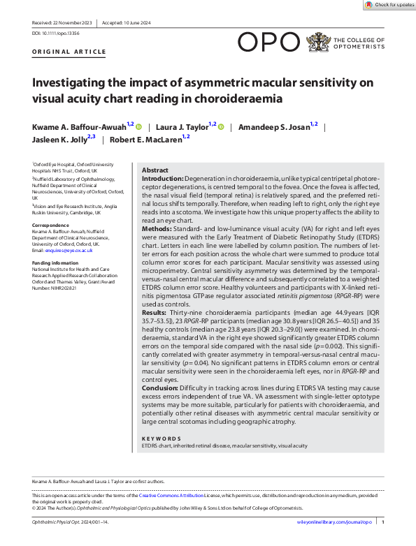 (PDF) Investigating the impact of asymmetric macular sensitivity on ...