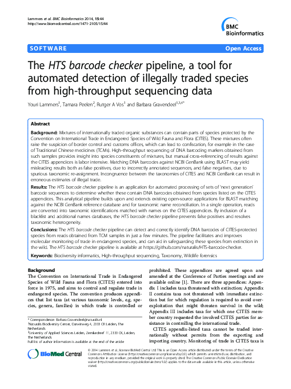 (PDF) The HTS barcode checkerpipeline, a tool for automated detection ...