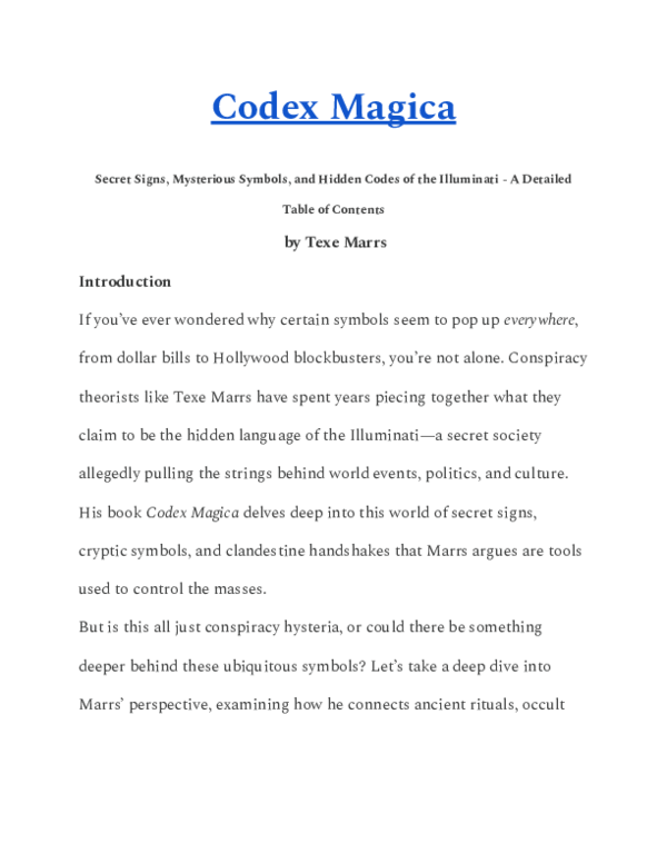 (PDF) A Detailed Table of Contents the Secrets of Symbolism: Texe Marrs ...