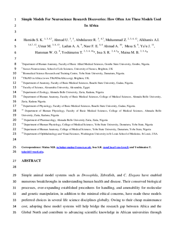 (PDF) Simple Models For Neuroscience Research Discoveries: How Often ...