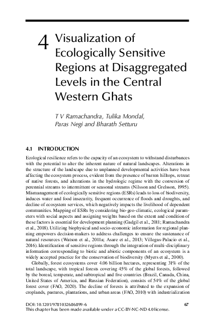 (PDF) Visualization of Ecologically Sensitive Regions at Disaggregated Levels in the Central ...