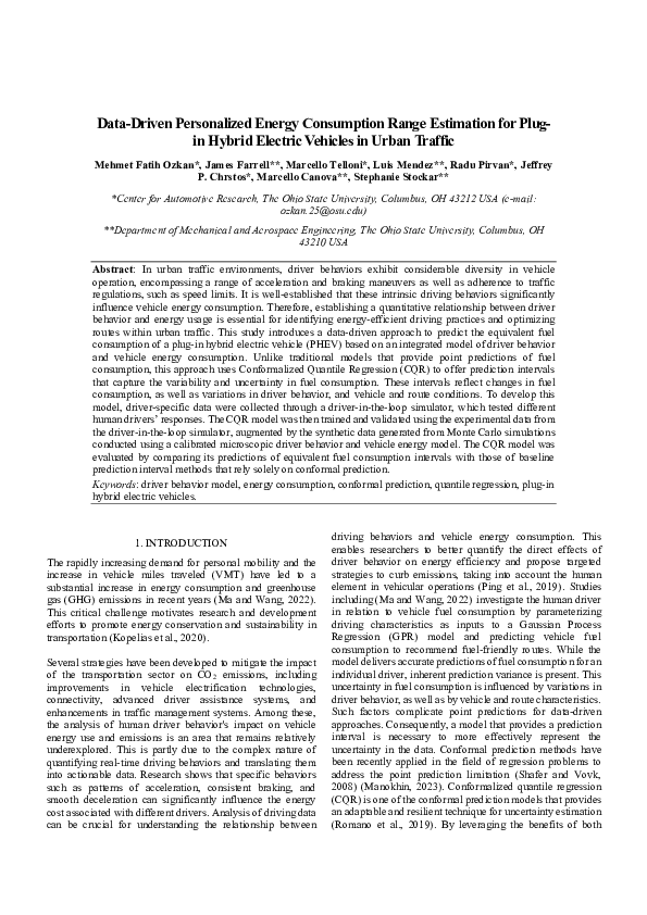 (PDF) Data-Driven Personalized Energy Consumption Range Estimation for ...