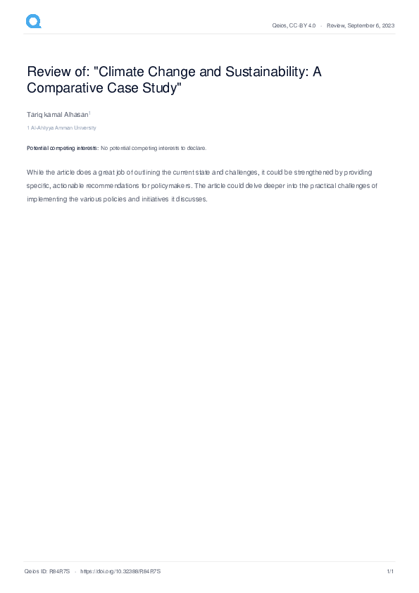 (PDF) Review of: "Climate Change and Sustainability: A Comparative Case ...