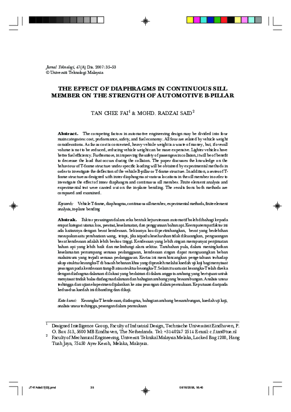 (PDF) The Effect Of Diaphragms In Continuous Sill Member On The ...