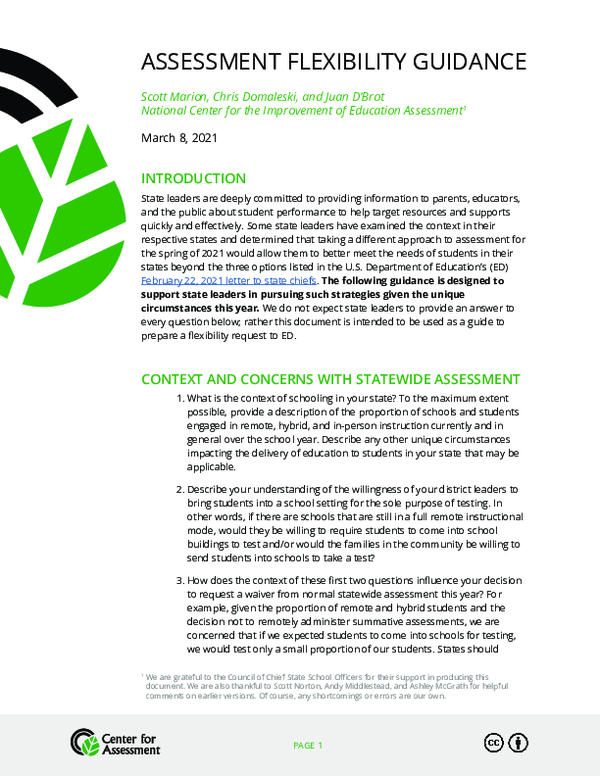 (PDF) Assessment Flexibility Guidance