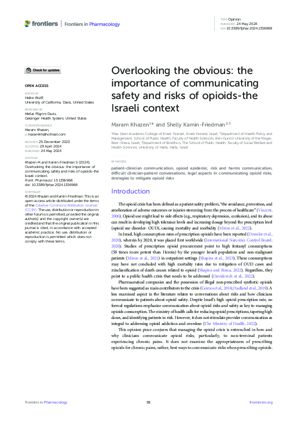 (PDF) Overlooking the obvious: the importance of communicating safety ...