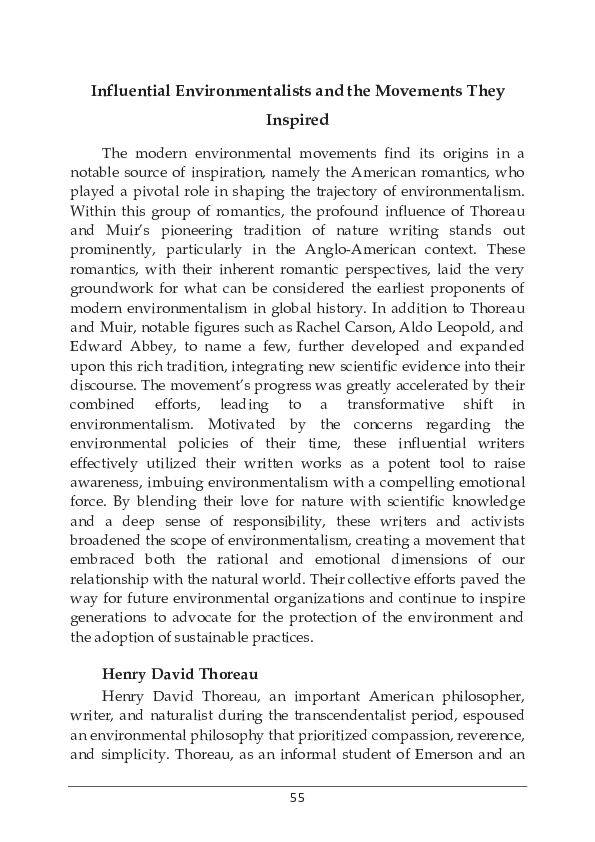 (PDF) Influential Environmentalists and the Movements They inspired