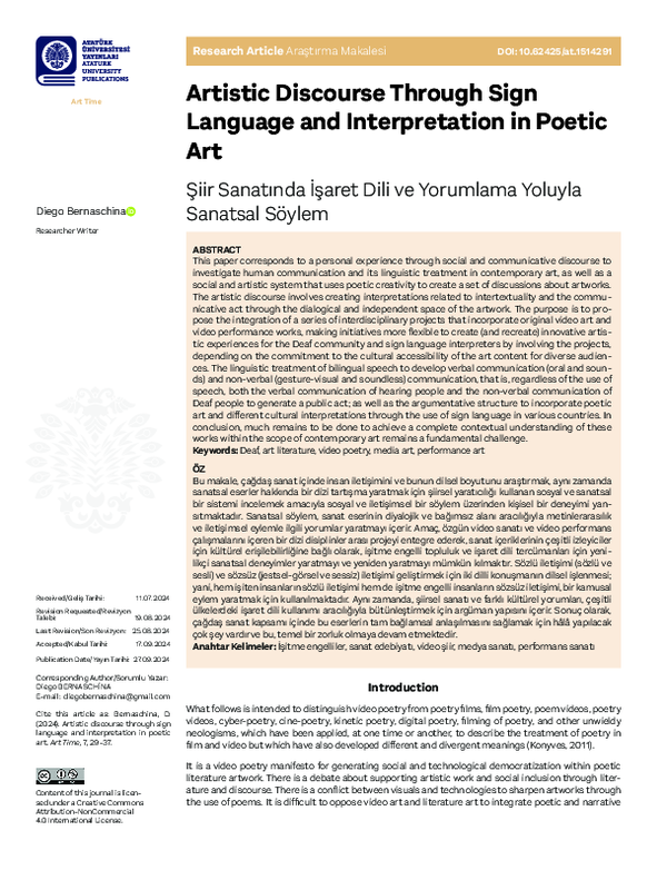 (PDF) Artistic Discourse Through Sign Language and Interpretation in ...