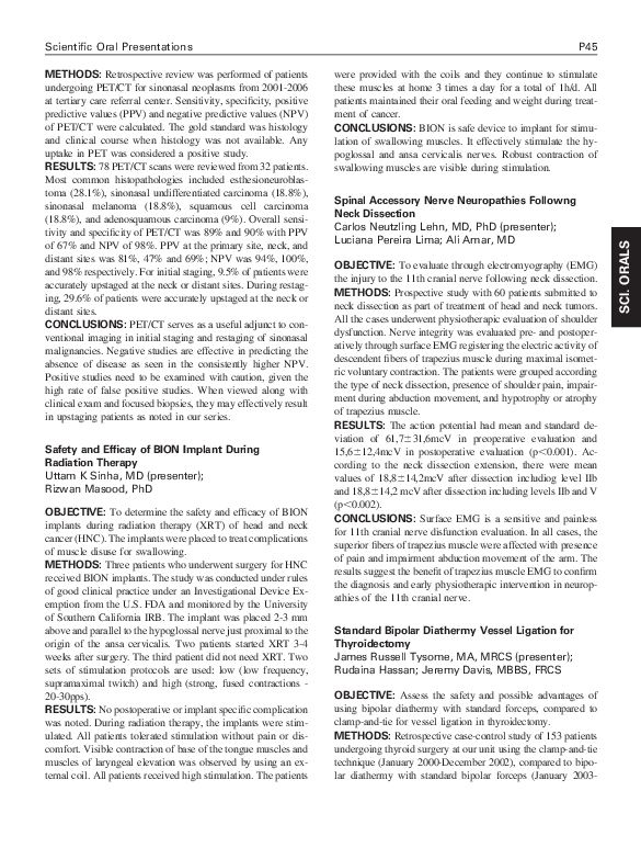 (PDF) Spinal Accessory Nerve Neuropathies Followng Neck Dissection