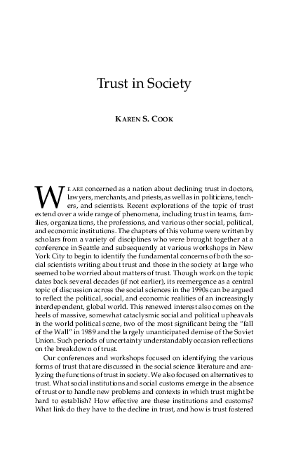 (PDF) Trust in Society