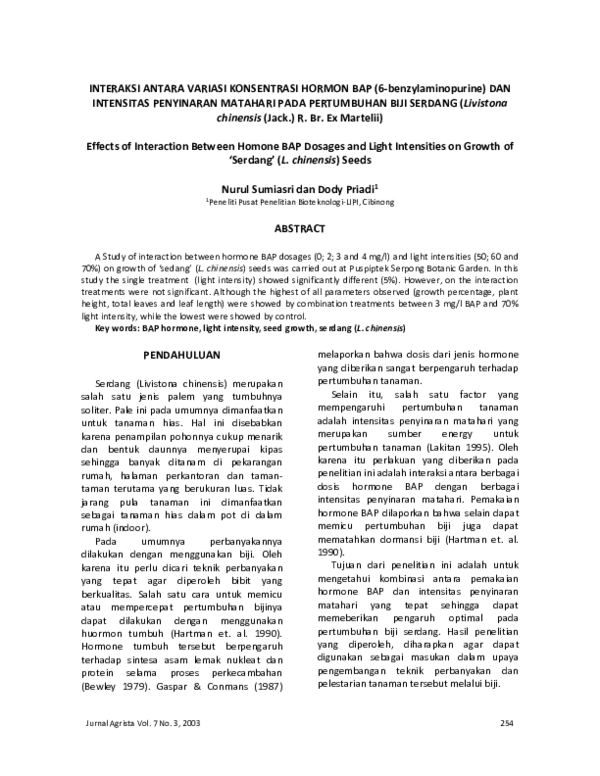 (PDF) INTERAKSI ANTARA VARIASI KONSENTRASI HORMON BAP (6 ...