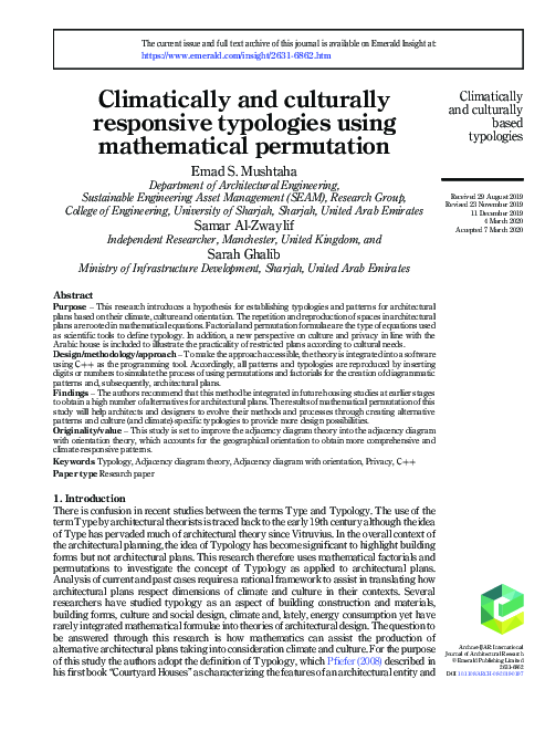 (PDF) Climatically and culturally responsive typologies using ...