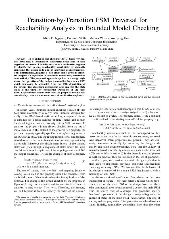 (PDF) Transition-by-transition FSM traversal for reachability analysis in bounded model checking