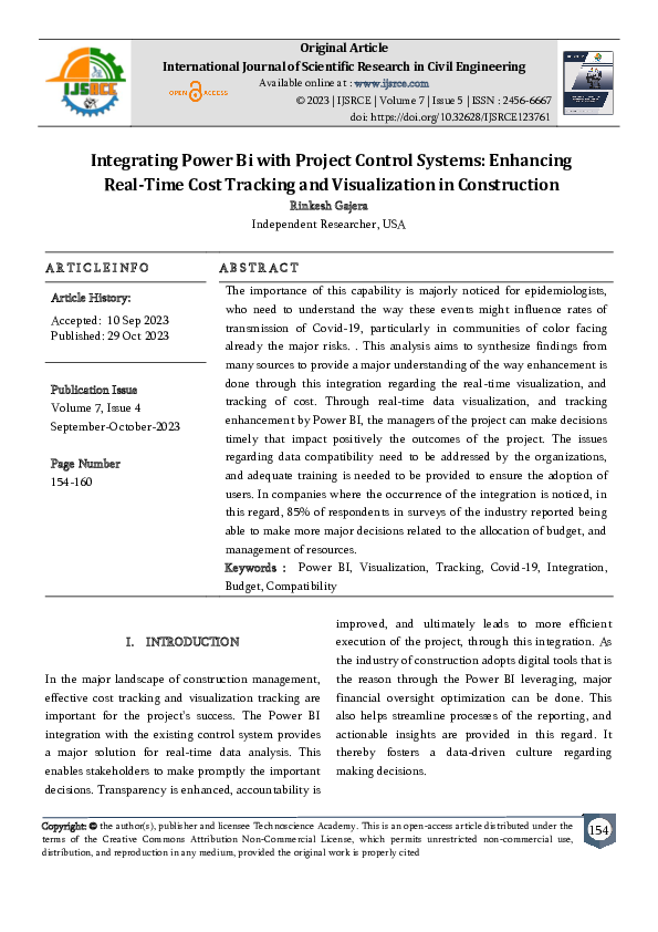 (PDF) Integrating Power Bi with Project Control Systems: Enhancing Real ...