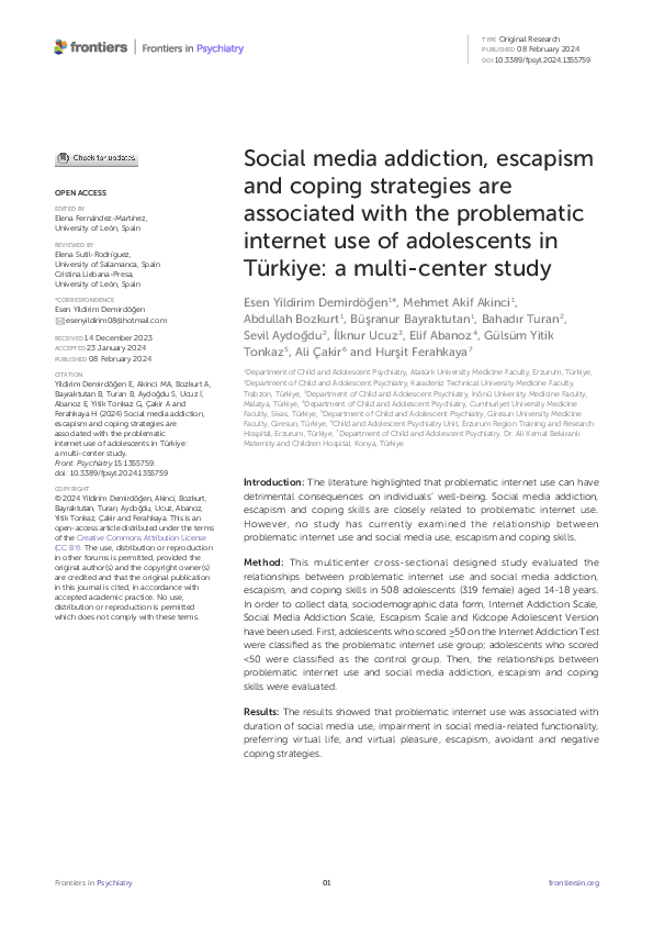 (PDF) Social media addiction, escapism and coping strategies are ...