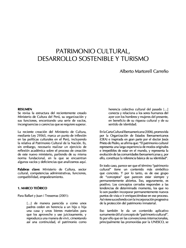 (PDF) Patrimonio cultural, desarrollo sostenible y turismo