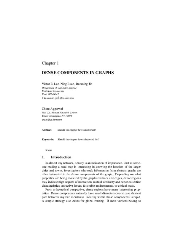 (PDF) Dense Components in Graphs