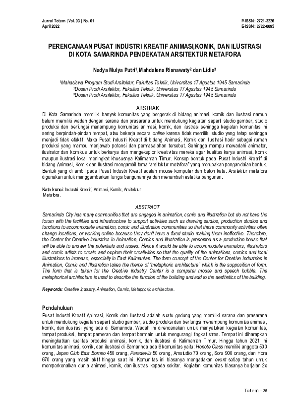 (PDF) Perencanaan Pusat Industri Kreatif Animasi,Komik, Dan Ilustrasi ...