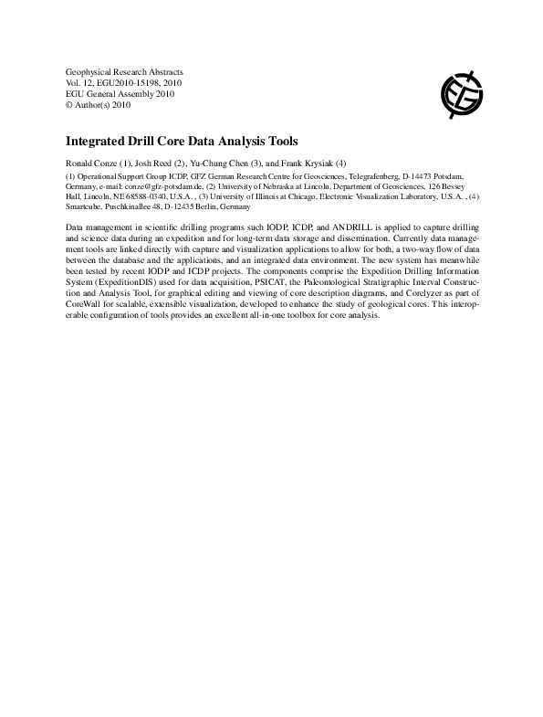 (PDF) Integrated Drill Core Data Analysis Tools