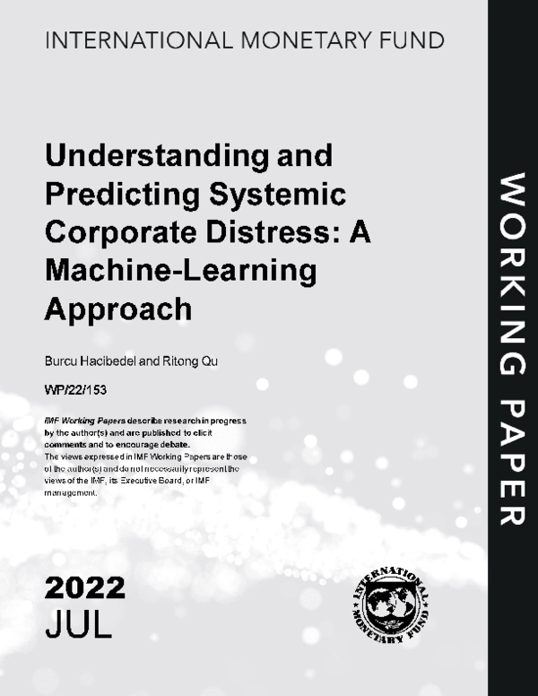 (PDF) Understanding and Predicting Systemic Corporate Distress: A Machine-Learning Approach