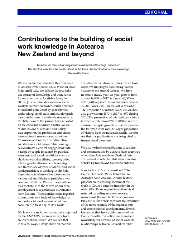 (PDF) Contributions to the building of social work knowledge in ...