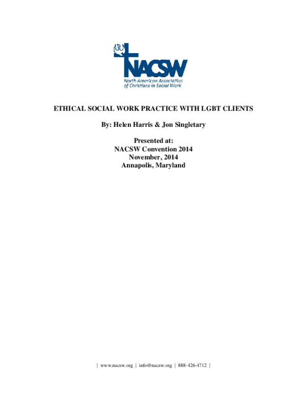 (PDF) Ethical Social Work Practice with LGBT Clients
