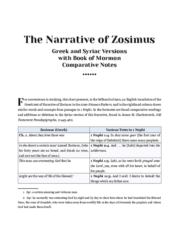 (PDF) The Narrative of Zosimus - Greek and Syriac Versions with Book of ...