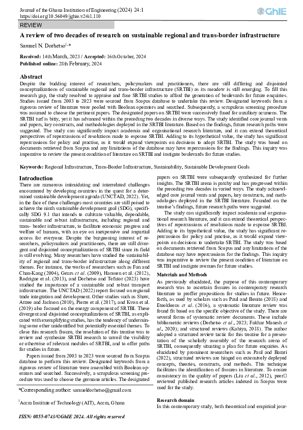 (PDF) A review of two decades of research on sustainable regional and ...