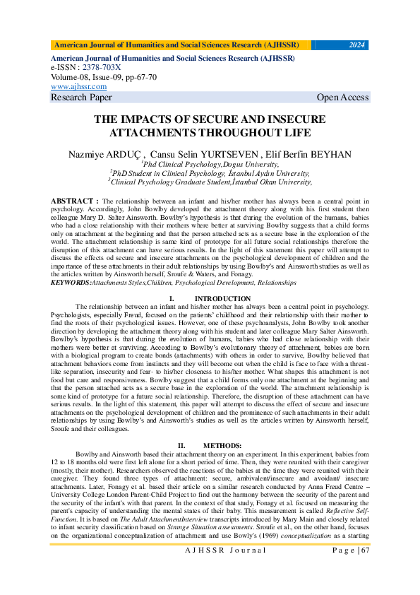 (PDF) THE IMPACTS OF SECURE AND INSECURE ATTACHMENTS THROUGHOUT LIFE