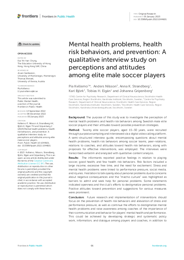 (PDF) Mental health problems, health risk behaviors, and prevention: A ...