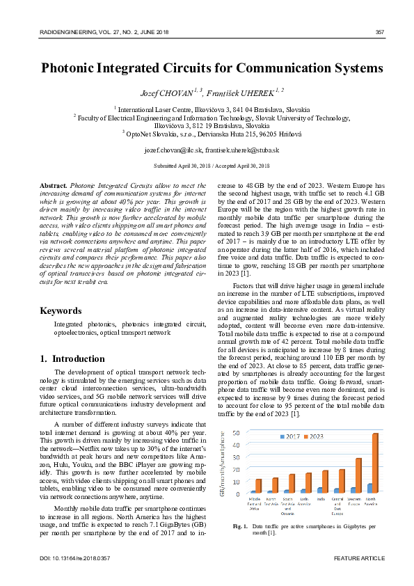 (PDF) Photonic Integrated Circuits for Communication Systems