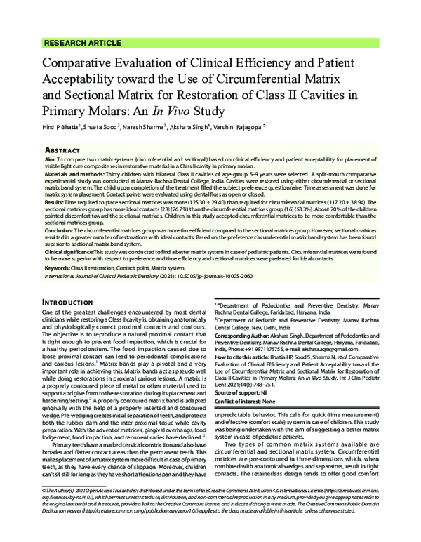 (PDF) Comparative Evaluation of Clinical Efficiency and Patient ...
