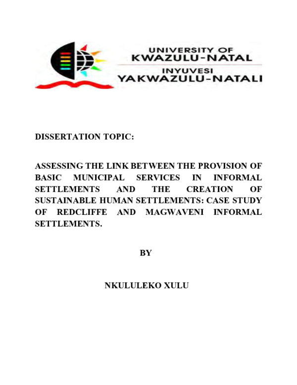 (PDF) Assessing the link between the provision of basic municipal ...