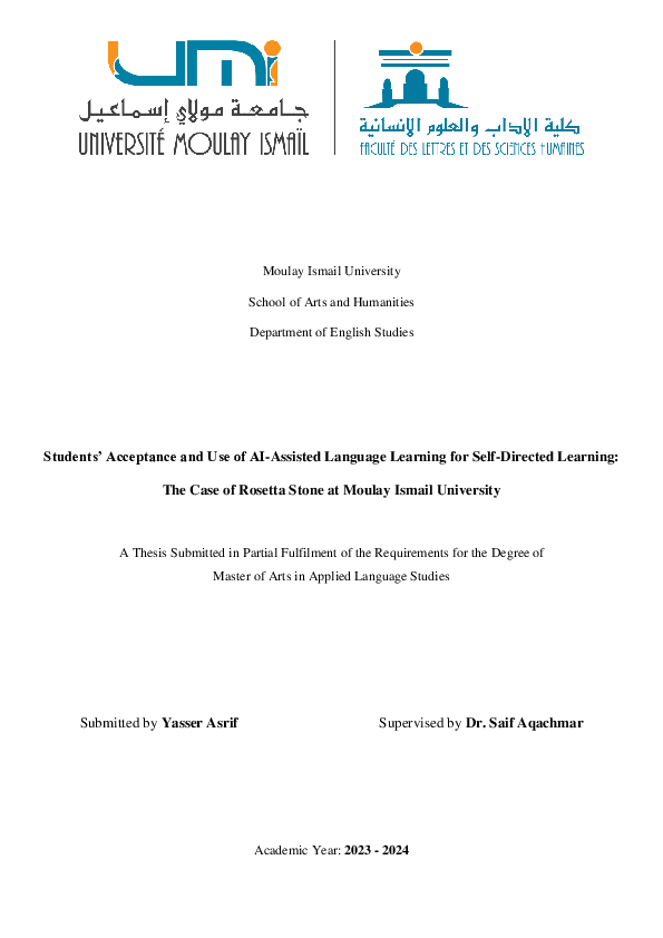 (PDF) Students' Acceptance and Use of AI-Assisted Language Learning for ...
