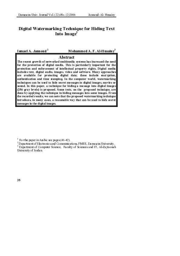 (PDF) Digital Watermarking Technique for Hiding Text Into Image1 ...