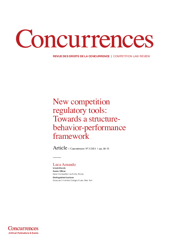 (PDF) New Competition Regulatory Tools: Towards a Structure-Behavior ...
