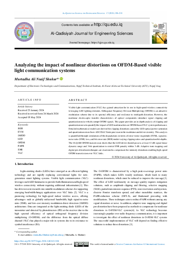 Pdf Analyzing The Impact Of Nonlinear Distortions On Ofdm Based