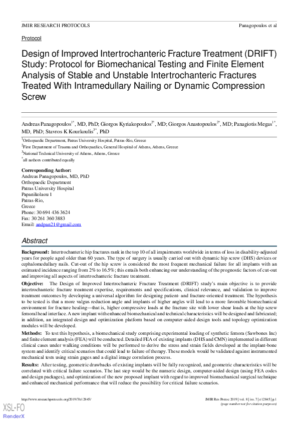 (PDF) Design of Improved Intertrochanteric Fracture Treatment (DRIFT ...