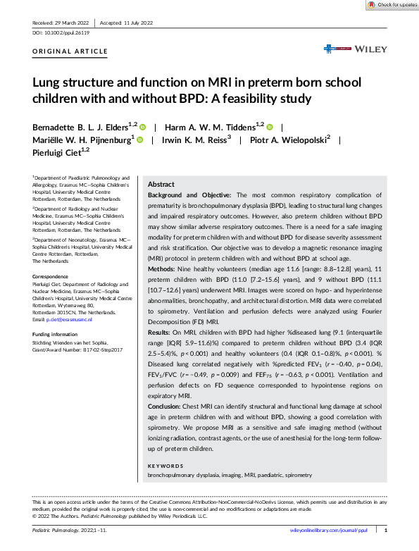 (PDF) Lung structure and function on MRI in preterm born school ...