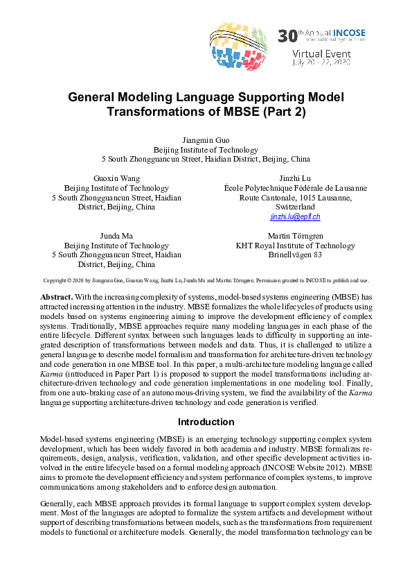 (PDF) General Modeling Language Supporting Model Transformations of ...