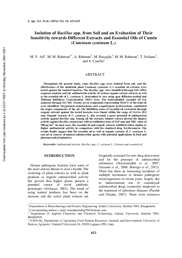 (PDF) Isolation of Bacillus spp. from Soil and an Evaluation of Their ...
