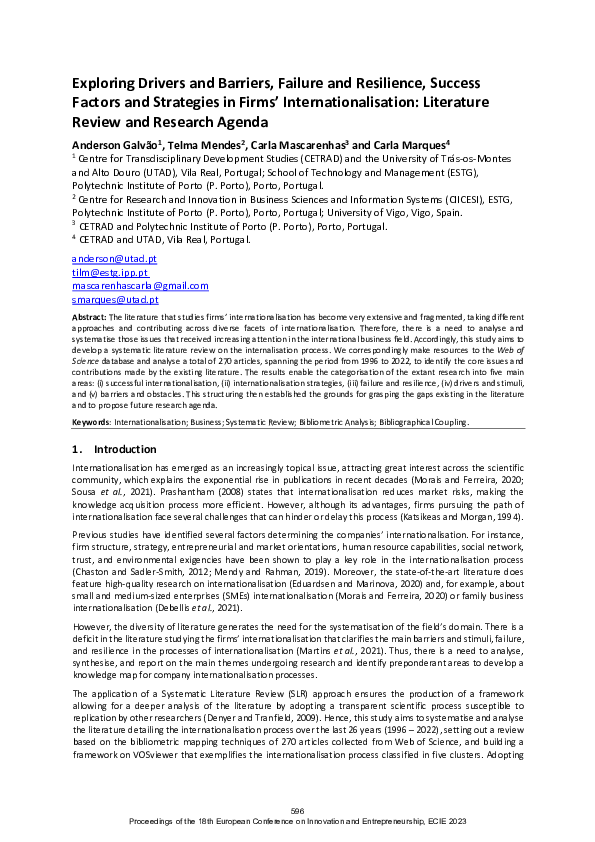 (PDF) Exploring Drivers and Barriers, Failure and Resilience, Success ...